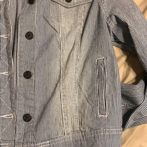 Jackets & Coats | Striped Jean Jacket | Poshmark